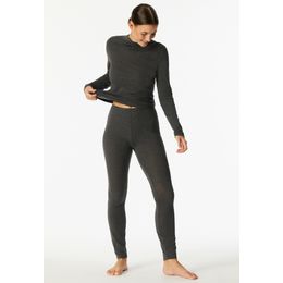Schiesser Damen Leggings "Premium Warming", Gr. 42, grau, Single Jersey, Obermaterial: 85% Lyocell, 10% Wolle, 5% Elasthan, Hosen, Wollanteil, w&auml;rmend
