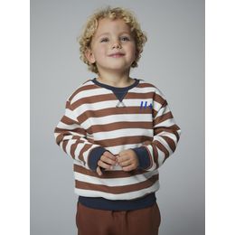 name it Jungen Sweatshirt "NMMOVILLO LS NREG SWE BRU BF", braun, Gr. 92, gestreift, Sweatware, Obermaterial: 70% Baumwolle, 30% Polyester, Sweatshirts