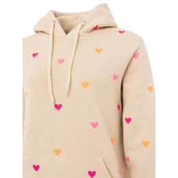 Zwillingsherz Damen Hoodie ""Hearts"", beige, Gr. LXL, Sweatware, Obermaterial: 50% Baumwolle, 50% Polyester, Sweatshirts, mit Mini Me Style f&uuml;r
