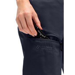 Maier Sports Damen Outdoorhose "Lulaka Capri Loop", blau, Gr. 34, 55% Polyester, 45% Polyester (recycelt), Hosen, Damen Wanderhose, elastische