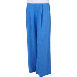 Damen Palazzohose, blau, Gr. 44, Sportalm KITZB&Uuml;HEL, clean, unifarben mit Farbeinsatz, Web, Obermaterial: 100% Viskose, Hosen, mit kontrastfarbenen