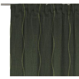 Vorhang WIRTH, B:132cm H:145cm, gr&uuml;n, Jacquard, Baumwolle, Polyester, Wohnzimmer, Gardinen, "Sepino"