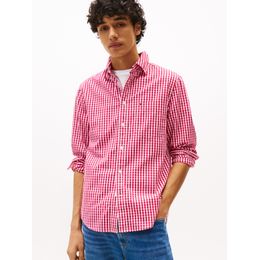 Tommy Hilfiger Herren Langarmhemd "FLEX POPLIN GINGHAM SHIRT", rosa, Gr. XXL, Web, Obermaterial: 100% Baumwolle, Hemden