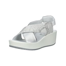 IGI&CO IGI & CO Damen Keilsandalette "IGI & CO Sandalen Leder", Gr. 40, silber, Leder, Schuhe
