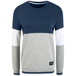 oxmo Damen Rundhalspullover "Sweatpullover OXOmaya", blau, Gr. M, Obermaterial: 80% Polyester PES. 20% Baumwolle CO., Pullover
