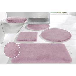 Badematte my home, H:30mm, rosa, Polyester, Badematten, "Rabbit Badematten, Badvorleger, Badezimmer Teppich", Kaninchenfell-Haptik, Badteppich,