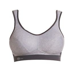 Anita Damen Sport-BH "Sport BH extreme control", Gr. 80, grau, Obermaterial: 76% Polyester PES. 19% Polyamid PA. 5% Elasthan EL., BHs