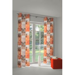 Vorhang WIRTH, B:145cm H:245cm, orange, Polyester, Wohnzimmer, Gardinen, "JOLANDA"