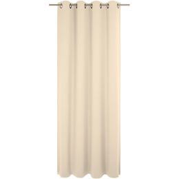 Vorhang WIRTH, B:130cm H:175cm, beige, Jacquard, Baumwolle, Polyester, Wohnzimmer, Gardinen, "Newbury"