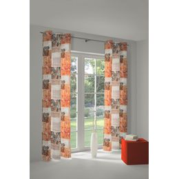 Vorhang WIRTH, B:145cm H:180cm, orange, Polyester, Wohnzimmer, Gardinen, "JOLANDA"
