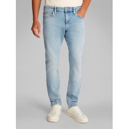 Herren Slim-fit-Jeans "SLIM", blau, Gr. 34, Calvin Klein Jeans, unifarben, Denim/Jeans, Obermaterial: 99% Baumwolle, 1% Elasthan, Jeans, mit Waschung