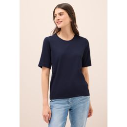 Cecil Damen T-Shirt, blau, Basic, Gr. XS, unifarben, Web, 95% Baumwolle, 5% Elasthan, Shirts, aus Baumwolle mit Stretchante
