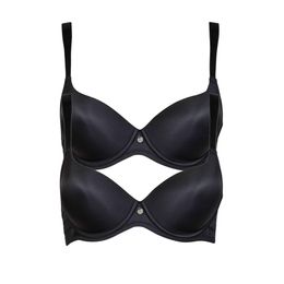 LISCA Damen Schalen-BH "2er Pack Schalen BH Alegra", Gr. 90, schwarz, Obermaterial: 83% Polyamid PA. 17% Elasthan EL., BHs
