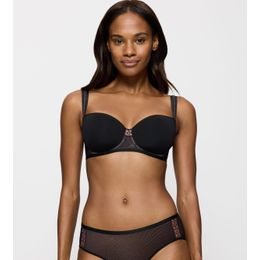 Triumph Damen T-Shirt-BH "Palina Cosmic Heartbeat", Gr. 85, schwarz, Mesh, Obermaterial: 69% Polyester, 19% Polyamid, 12% Elasthan, BHs, Limited