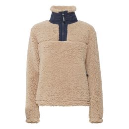 oxmo Damen Sweater "Troyer OXElina", beige, Gr. S, Obermaterial: 100% Polyester PES., Pullover