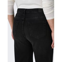 Only CARMAKOMA Damen High-waist-Jeans "CARWILLY HW WIDE JEANS CRO1099 NOOS", schwarz, Gr. 52, unifarben, Denim/Jeans, Obermaterial: 92% Baumwolle, 6%