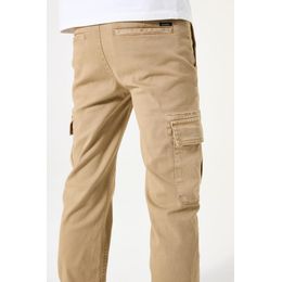 Garcia Jungen Cargohose, beige, Gr. 146, unifarben, Web, Obermaterial: 98% Baumwolle, 2% Elasthan, Hosen, for BOYS