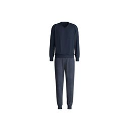 Calida Herren Schlafanzug "Pyjama Relax Streamline Pyjama", Gr. Sblau, Obermaterial: 100% Baumwolle CO., Homewear-Sets