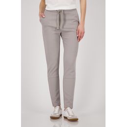 monari Damen Jogger Pants "Hose Basic Rippe"greige, Gr. 36, clean, unifarben, Web, Obermaterial: 77% Viskose, 20% Polyester, 3% Elasthan, Hosen, mit