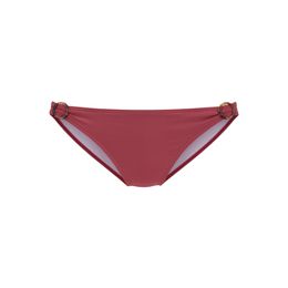 s.Oliver Damen Bikini-Hose "Rome", rot, Gr. 32, unifarben, Microfaser, Polyamid, Badehosen, mit Zierringen