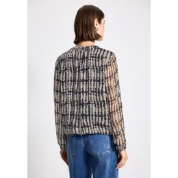 Damen Chiffonbluse, schwarz, Gr. 36, STREET ONE STUDIO, gemustert, Stoff, Obermaterial: 100% Polyester. Futter: 100% Modal, Blusen, mit grafischem