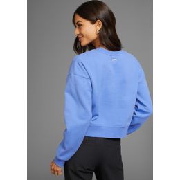 Laura Scott Damen Sweatshirt, blau, Basic, Gr. 40, unifarben, angeraute Sweatware, Obermaterial: 80% Baumwolle, 20% Polyester, Sweatshirts, Cropped