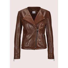 Madeleine Mode MADELEINE Damen Lederjacke "Lederjacke Lederjacke im Biker-Style", braun, Gr. 38, Obermaterial: 100% Lammnappaleder LANA., Jacken