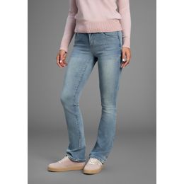 Arizona Damen Bootcut-Jeans "Ultra-Stretch", blau, Basic, Gr. 19, Denim/Jeans, Obermaterial: 74% Baumwolle, 24% Polyester, 2% Elasthan, Jeans,