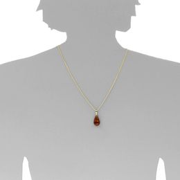 OSTSEE-SCHMUCK Damen Kette mit Anh&auml;nger "OSTSEE-SCHMUCK Kette mit Anh&auml;nger Tropfen flach, ca. 17 mm lang", 60cm, Silber 925 (Sterlingsilber), L: 42,