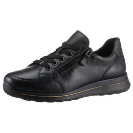 Ara Damen Sneaker "OSAKA", Gr. 4,5, schwarz, Glattleder, unifarben, Schuhe, Freizeitschuh, Halbschuh, Schnürschuh in Komfortweite H = sehr weit