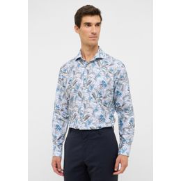 Eterna Herren Langarmhemd "MODERN FIT", blau, Gr. 41, Twill, 59% Baumwolle, 41% Leinen, Hemden, EASY IRON (b&uuml;gelleicht)