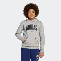 M&auml;dchen Kapuzensweatshirt "J CLGT OH FL HD", grau, Gr. 128, adidas Sportswear, Obermaterial: 55% Baumwolle, 36% Polyester, 9% Viskose, Sweatshirts