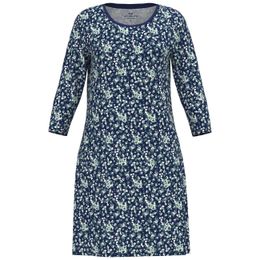 G&ouml;tzburg G&Ouml;TZBURG Damen Nachthemd "Katerini", Gr. 48, blau, Obermaterial: 100% Baumwolle, Kleider, Rundhalsausschnitt, 3/4-Arm, Baumwolle, elastisch