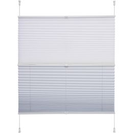 Plissee Liedeco, B:40cm H:130cm, wei&szlig;, Obermaterial: 100% Polyester, Badezimmer, Plissees, "Day & Night", Faltenstore