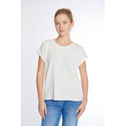 ZABAIONE Damen Kurzarmshirt "Al44legra", wei&szlig;, Gr. XL, unifarben, Jersey, Obermaterial: 95% Polyester, 5% Elasthan, Shirts, Crinkle-Ware