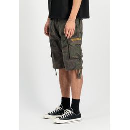 Herren Shorts "Jet Short Camo", gr&uuml;n, Gr. 28, Alpha Industries, Obermaterial: 100% Baumwolle. Futter: 100% Baumwolle, Hosen