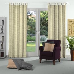 Vorhang WIRTH, B:132cm H:245cm, grau, Jacquard, Polyacryl, Polyester, Wohnzimmer, Gardinen, "Niederau"