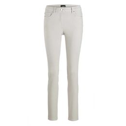 GOLDNER Damen Regular-fit-Jeans "Kurzgr&ouml;&szlig;e Lange Freizeithose BELLA mit Formbund", grau, Gr. 26, Obermaterial: 65% Baumwolle CO. 31% Polyester PES.