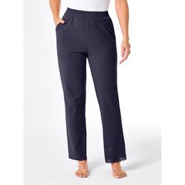 feel good Damen Jogginghose, Gr. 18, blau, 100% Baumwolle, unifarben, Hosen