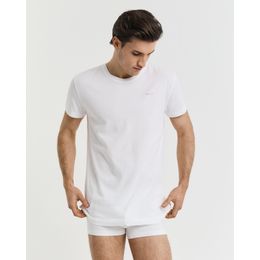 Gant Herren Kurzarmshirt "C-NECK T-SHIRT 2-PACK", Gr. XXL, wei&szlig;, Web, Obermaterial: 100% Baumwolle, Shirts, Mit Rundhalsausschnitt