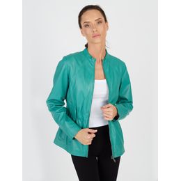 JCC Damen Lederjacke "3102223", blau, Gr. 34, Obermaterial: 100% Lammleder. Innenfutter: 100% Polyester, Jacken