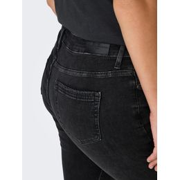 Only CARMAKOMA Damen Skinny-fit-Jeans "CARWILLY REG SKINNY DNM CRO224 NOOS", schwarz, Gr. 48, unifarben, Denim/Jeans, Obermaterial: 92% Baumwolle, 6%
