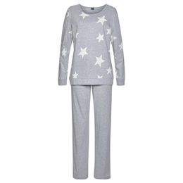 Arizona Damen Pyjama, Gr. 32, grau, Graumeliert (Obermaterial): 90% Baumwolle, 10% Polyester. Obermaterial: 60% Baumwolle, 40% Polyester,