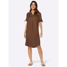 Classic Basics Damen Tunikakleid "Tunika-Kleid", braun, Gr. 50, unifarben, 100% Viskose, Kleider