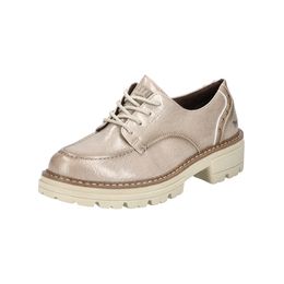 Mustang Shoes Damen Schn&uuml;rschuh "Mustang Shoes Halbschuhe Lederimitat", Gr. 40, beige, Lederimitat, Schuhe