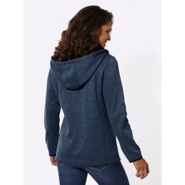 Casual Looks Damen Fleecejacke, blau, Gr. 40, meliert, 100% Polyester, Jacken