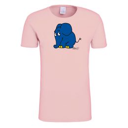 logoshirt Damen T-Shirt "Sendung mit der Maus - Elefant", rosa, Gr. L, unifarben, 100% Baumwolle, Shirts, mit coolem Print
