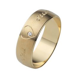 Firetti Damen Trauring "Schmuck Geschenk Gold 375 Hochzeit Ehering Trauring "Ich liebe Dich"", 18, 0,01 SI = kleine Einschl&uuml;sse mit Brillant,