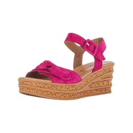 Gabor Damen Keilsandalette "Gabor Sandalen Leder", Gr. 39, pink, Leder, Schuhe
