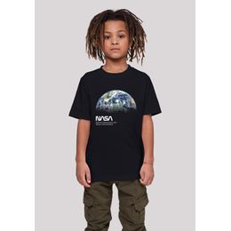 T-Shirt F4NT4STIC "NASA View Of The Earth", Mädchen, Gr. 110/116, schwarz, Obermaterial: 100% Baumwolle, regular fit, Rundhals, ohne Bündchen, Shirts, Premium Qualität